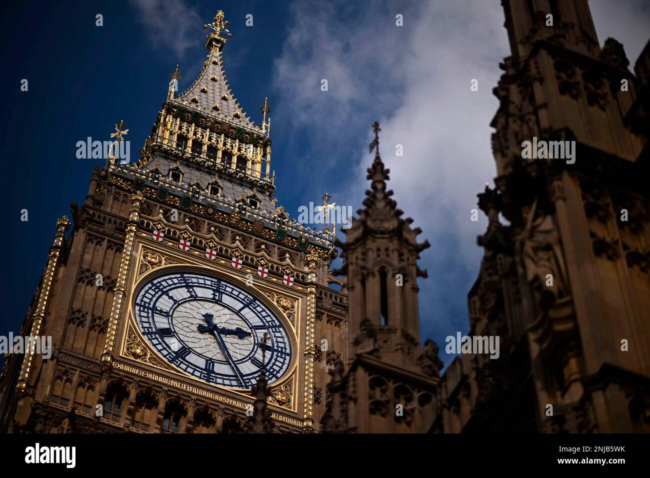 The clock of the Big Ben is pictured during the ceremonial procession ...