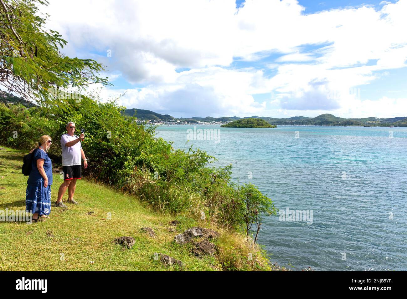 View point over Le Marin Bay, Le Marin, Martinique, Lesser Antilles ...