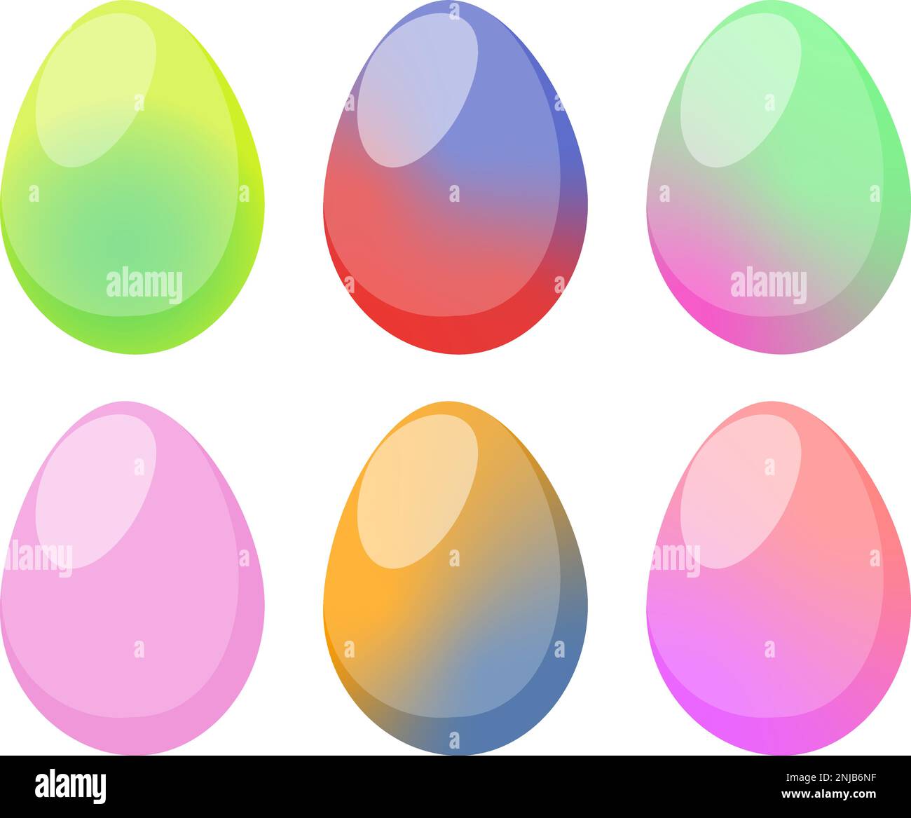 Colorful Eggs Set With Gradient Mesh, Vector Illustration Stock Vector ...
