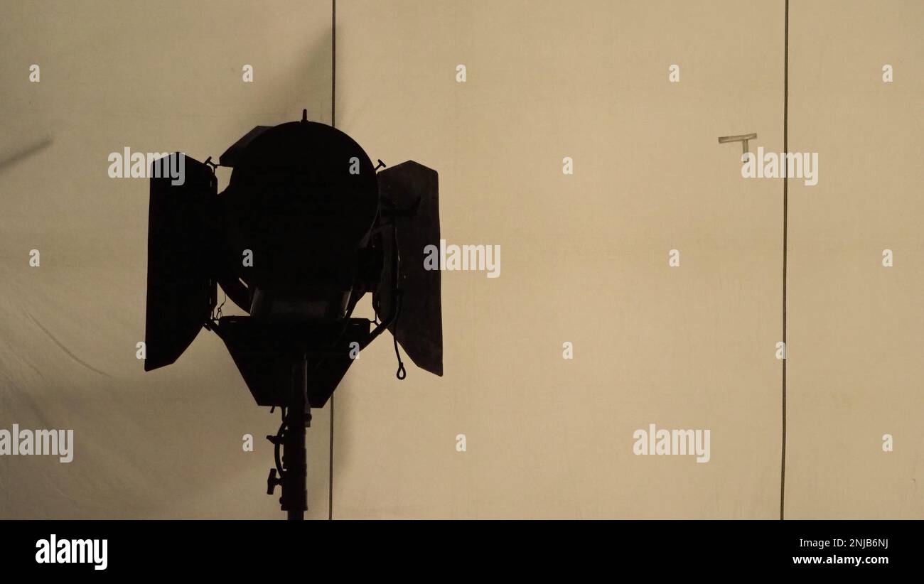 Film light for video production camera in studio set. Use as studio ...