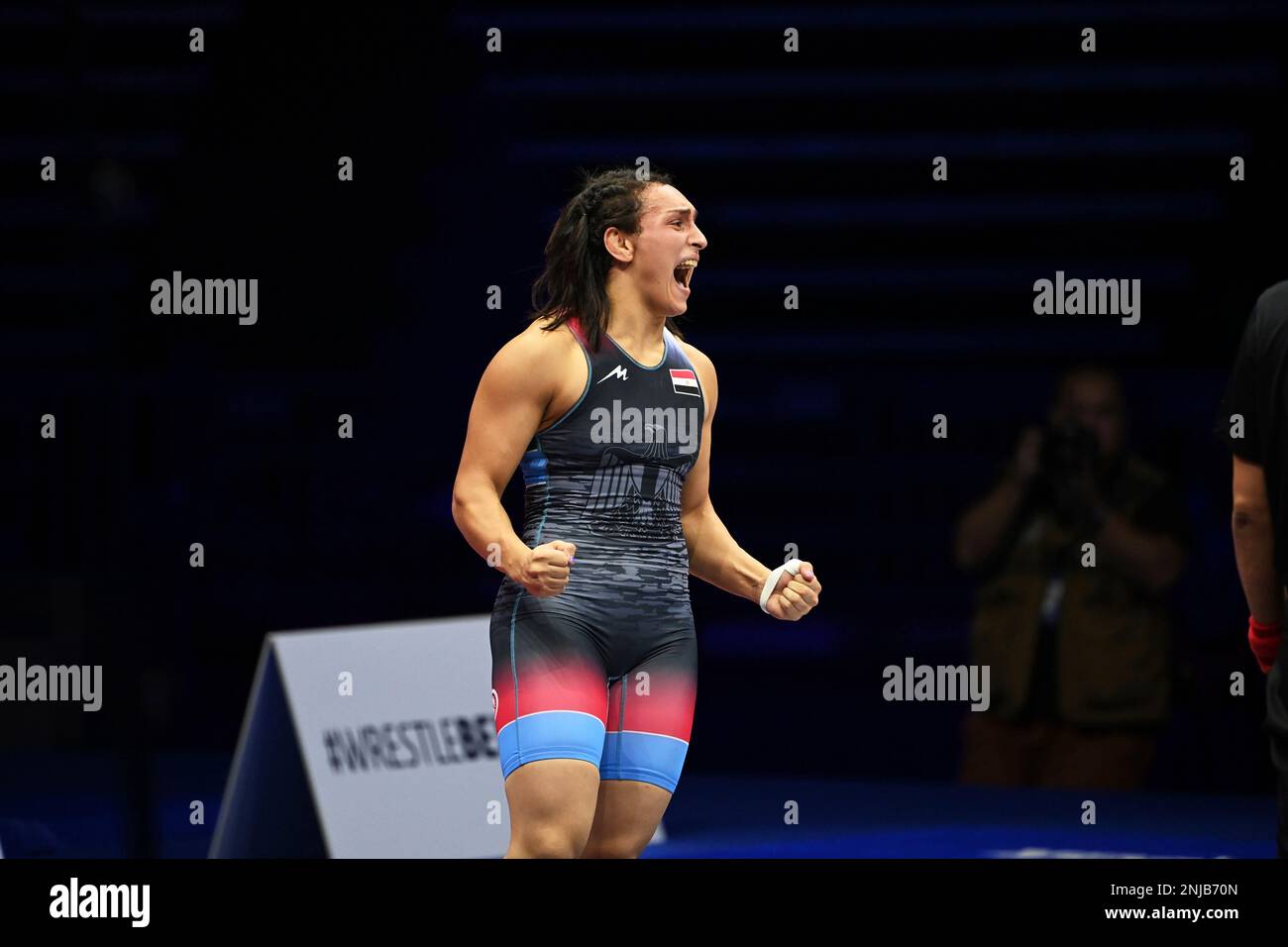 Samar Amer Ibrahim HAMZA of Egypt reacts afte winning Semifinal of the ...