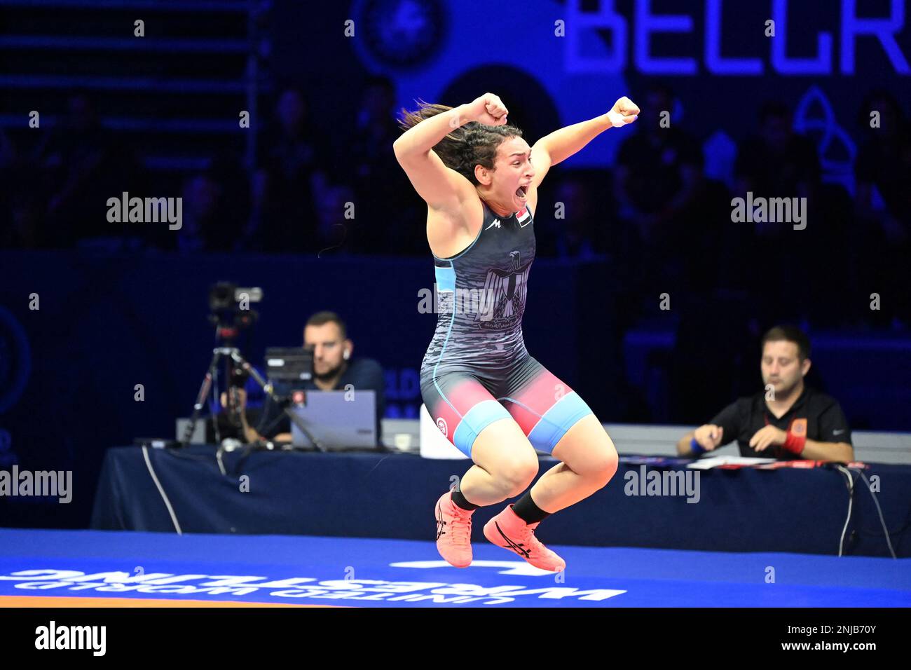 Samar Amer Ibrahim HAMZA of Egypt reacts afte winning Semifinal of the ...