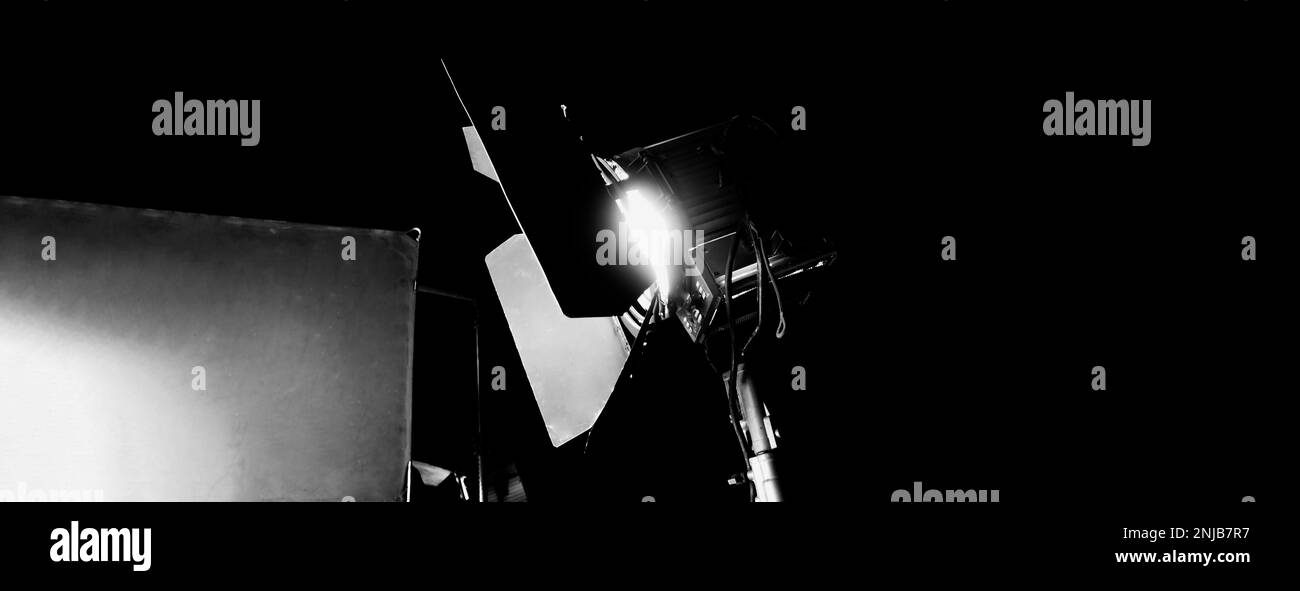 Film light for video production camera in studio set. Use as studio ...