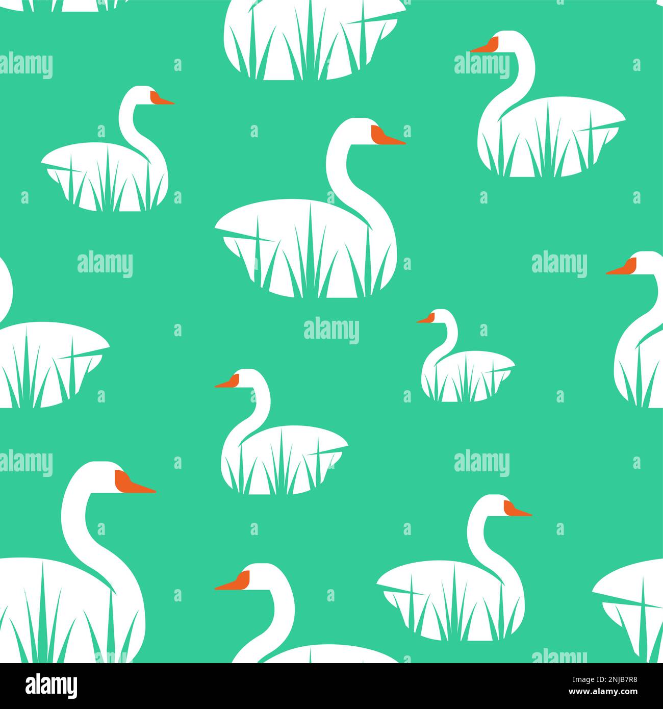 Swan pattern seamless. Baby fabric texture. Vector background Stock ...