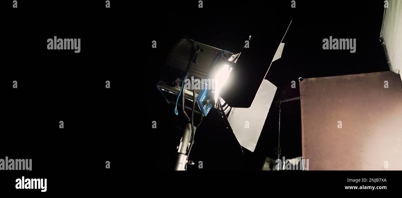 Film light for video production camera in studio set. Use as studio ...