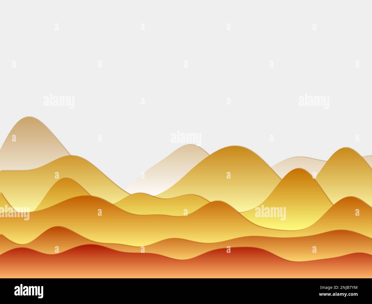 Abstract mountains background. Curved layers in orange colors. Papercut ...