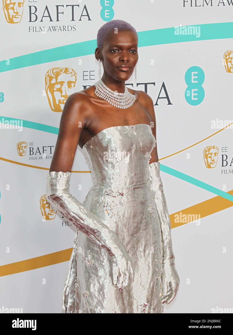London, UK. Sheila Atim at the EE BAFTA Film Awards 2023 at The Royal Festival Hall on February ...
