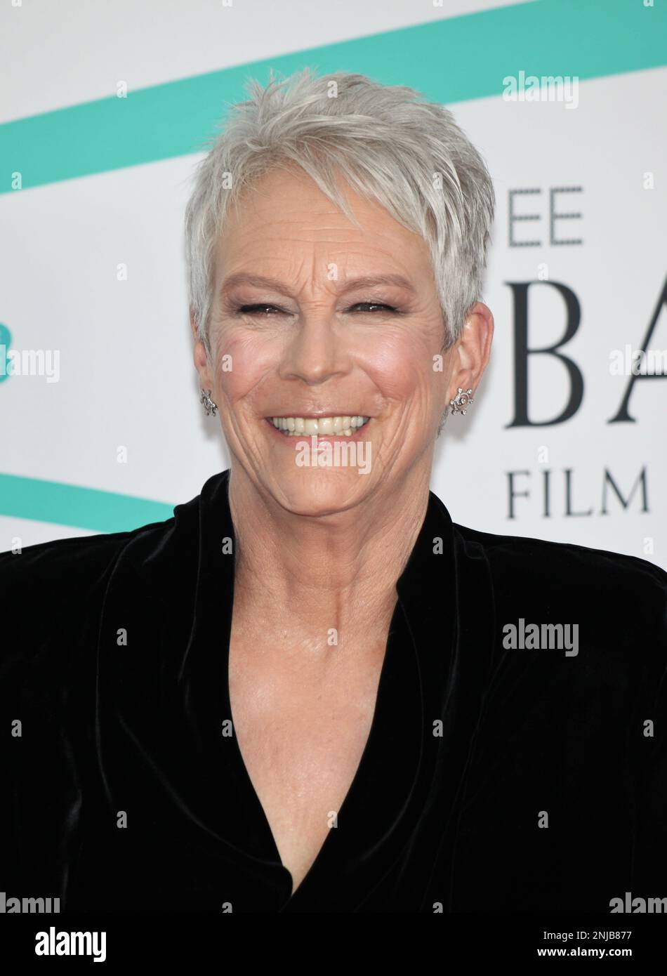 London, UK. Jamie Lee Curtis at the EE BAFTA Film Awards 2023 at The Royal Festival Hall on ...
