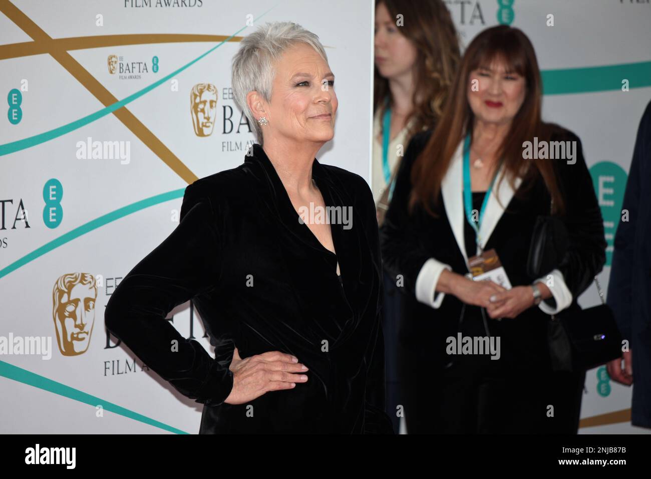 London, UK. Jamie Lee Curtis at the EE BAFTA Film Awards 2023 at The Royal Festival Hall on ...