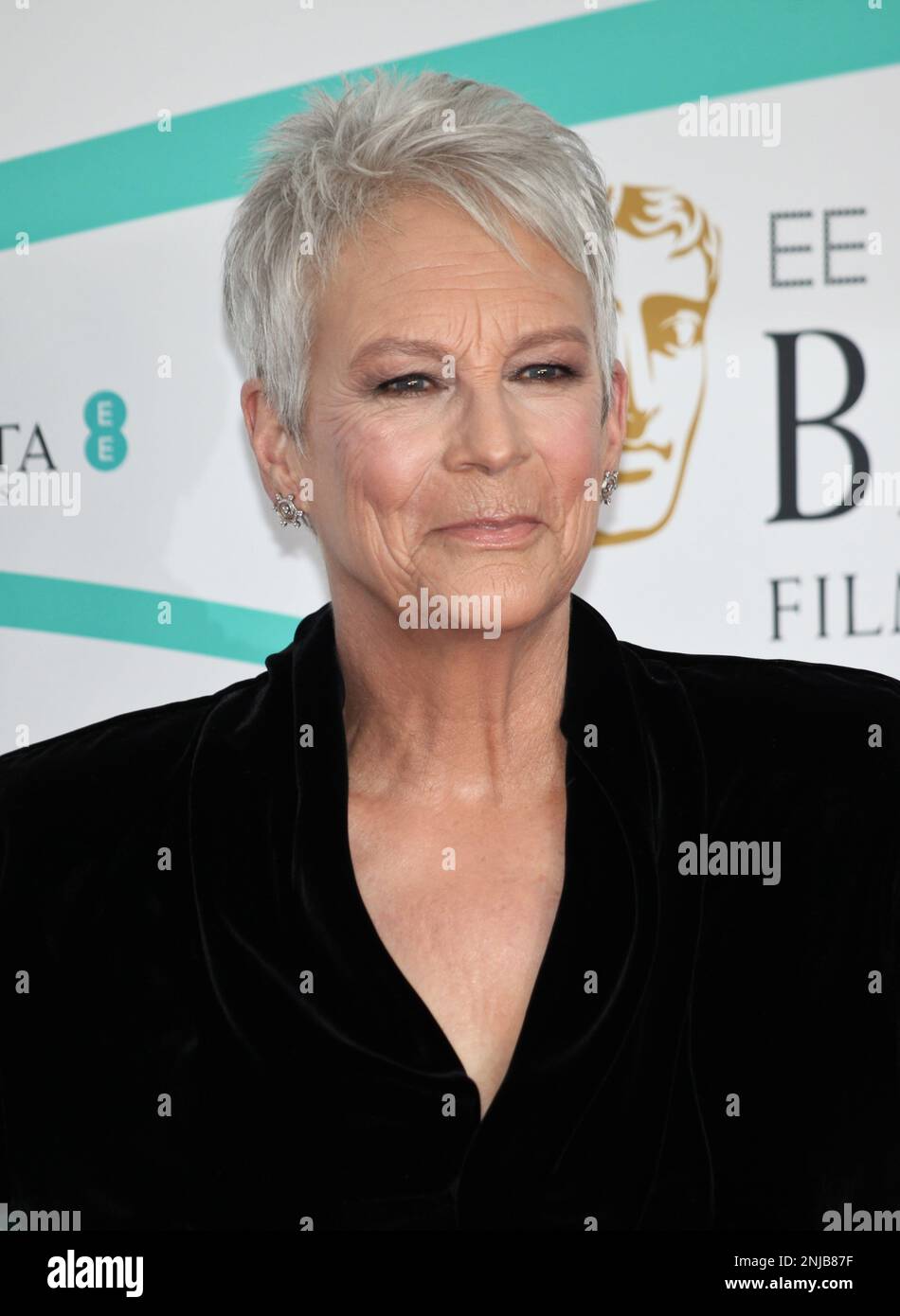 London, UK. Jamie Lee Curtis at the EE BAFTA Film Awards 2023 at The Royal Festival Hall on ...