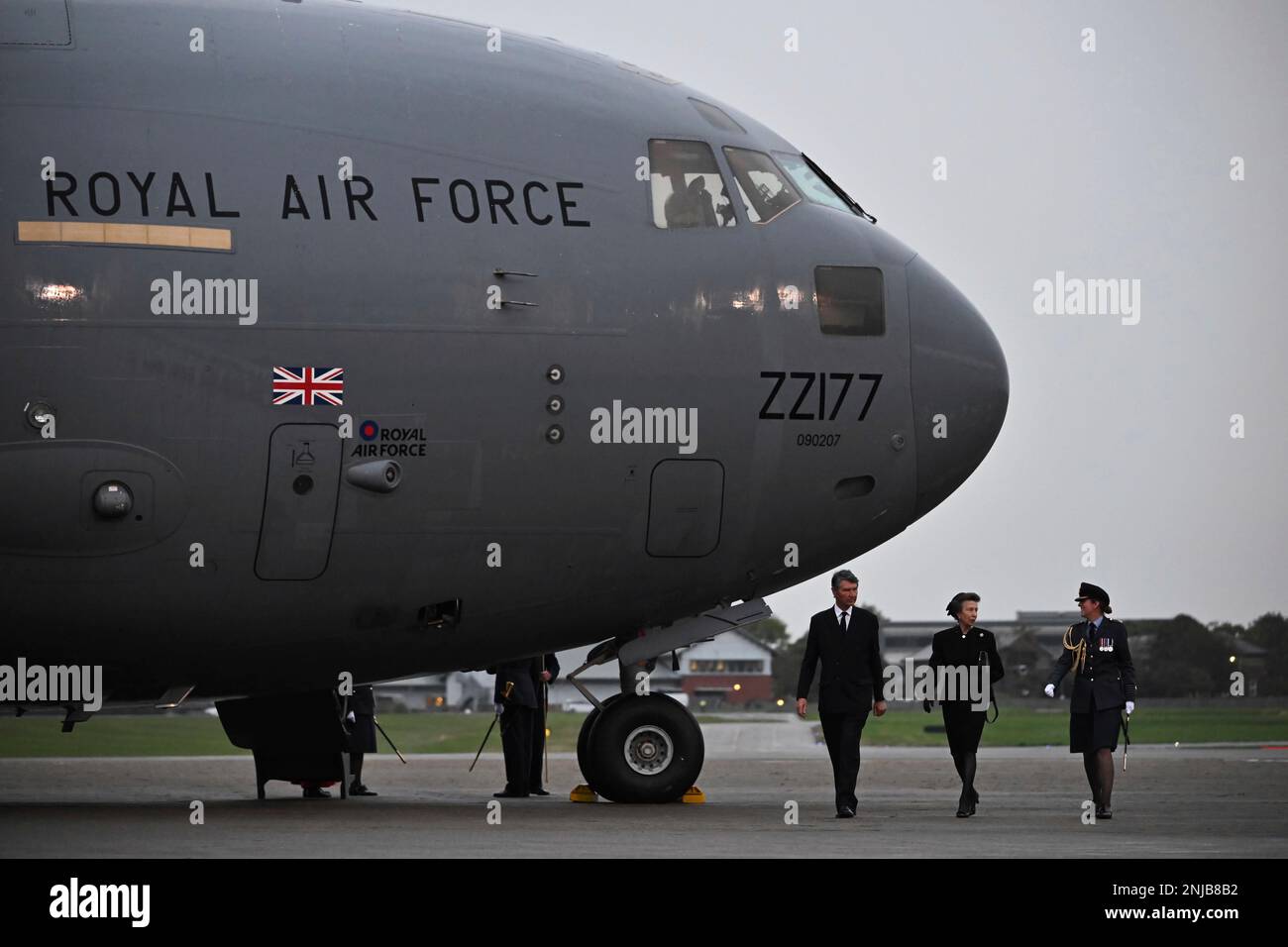 Britain's Princess Anne, second from right, and Vice Admiral Timothy ...