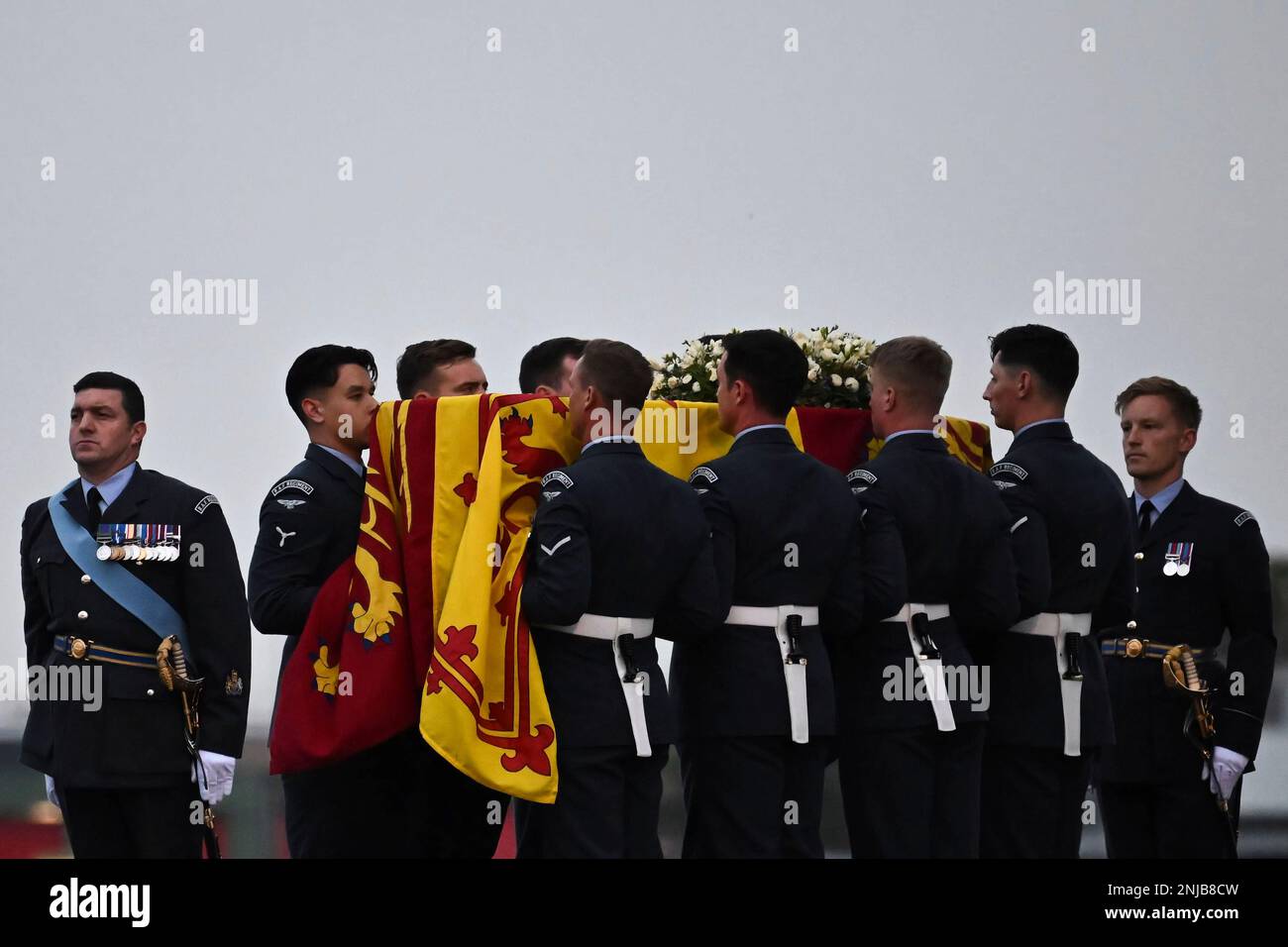 Pallbearers from the Queen's Colour Squadron (63 Squadron RAF Regiment ...