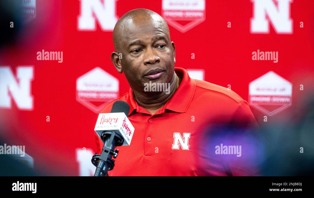 Nebraska NCAA college football interim head coach Mickey Joseph answers ...