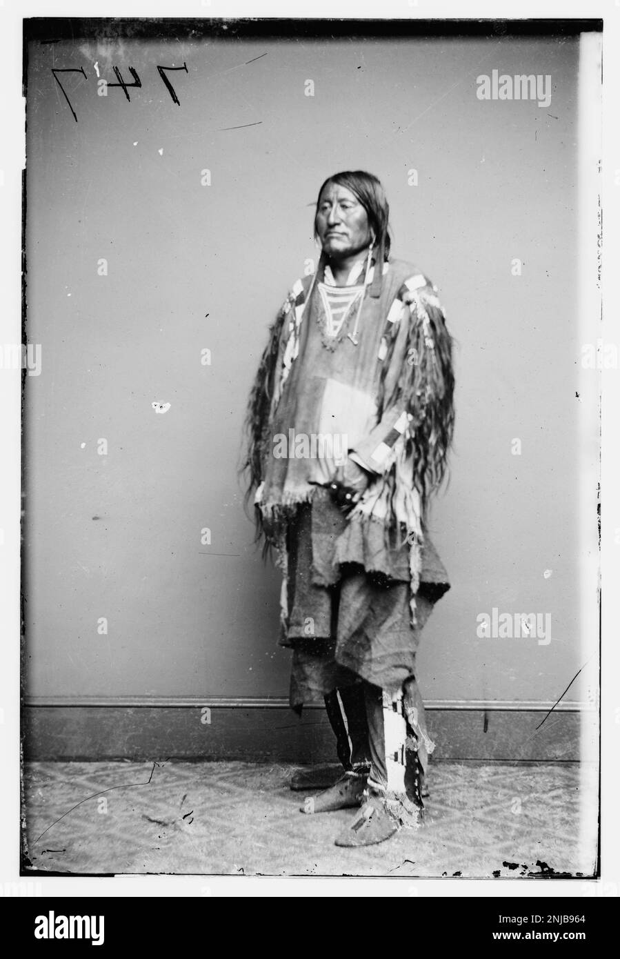 Portrait of a Crow Indian Chief, representing the Native American ...