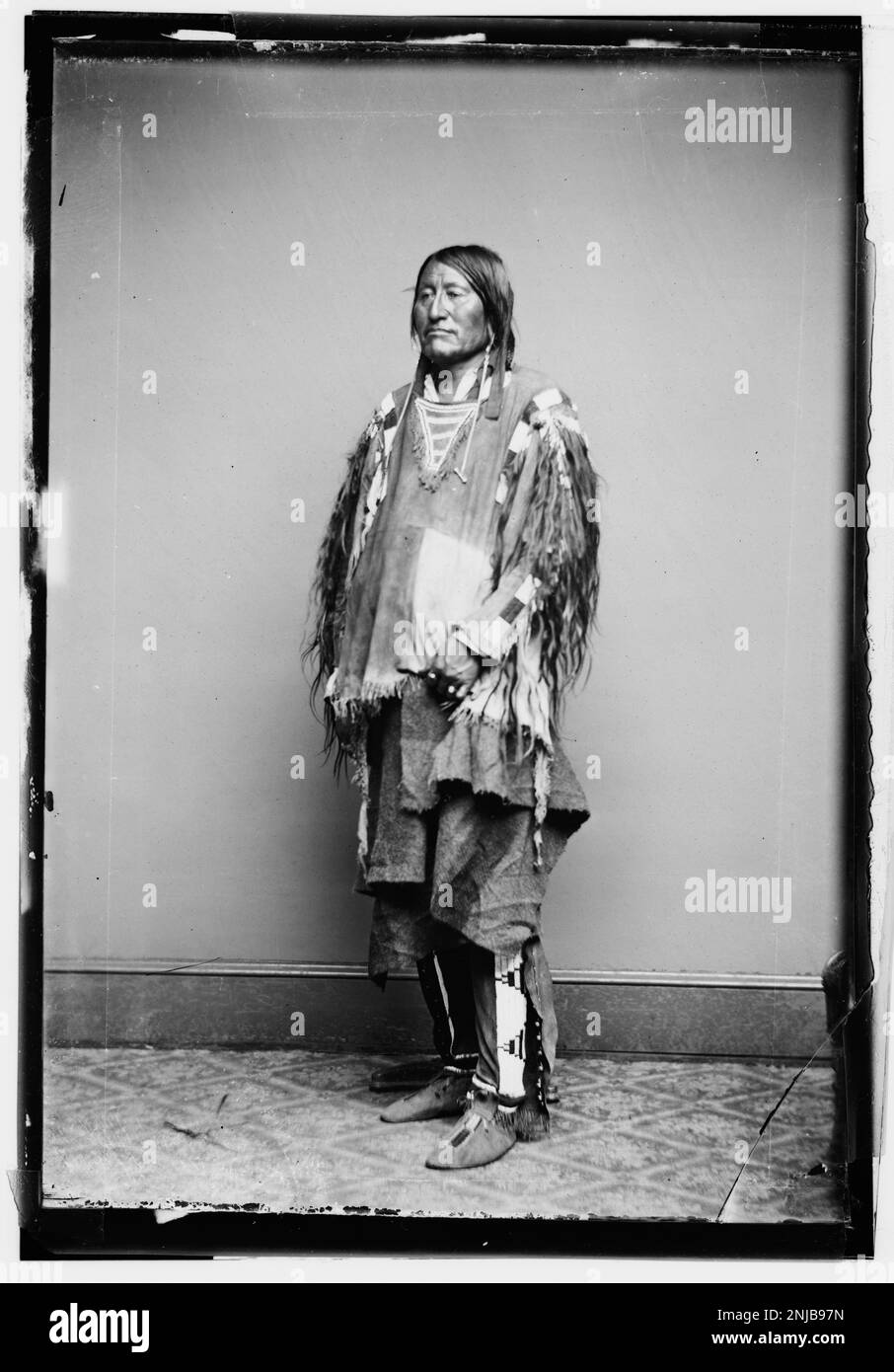 Portrait of a Crow Indian Chief, a leader of the Crow Nation. Image ...