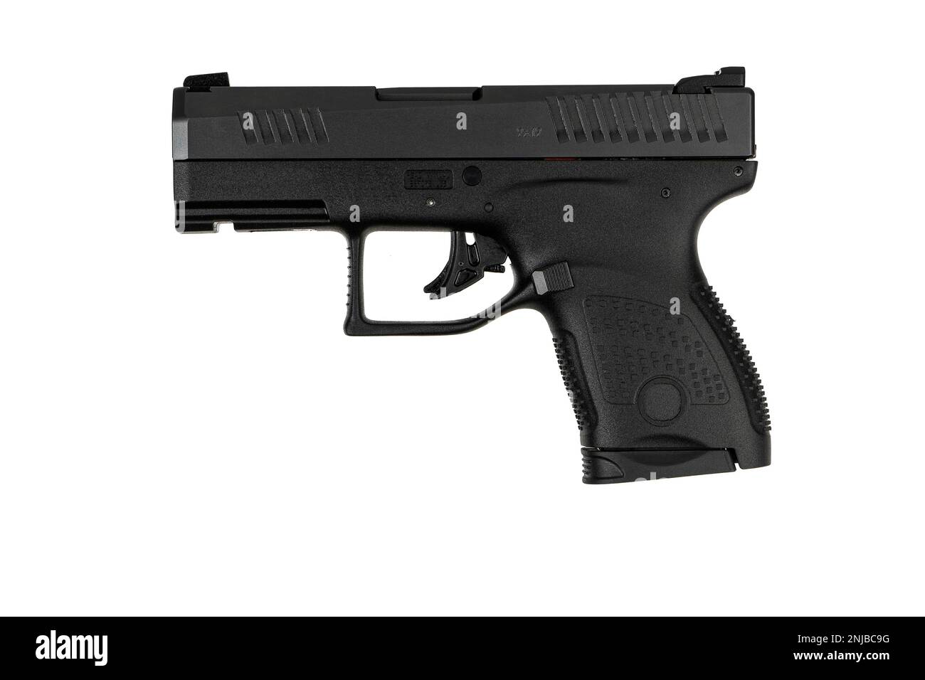 Modern semi-automatic pistol isolate on a white background. Armament ...