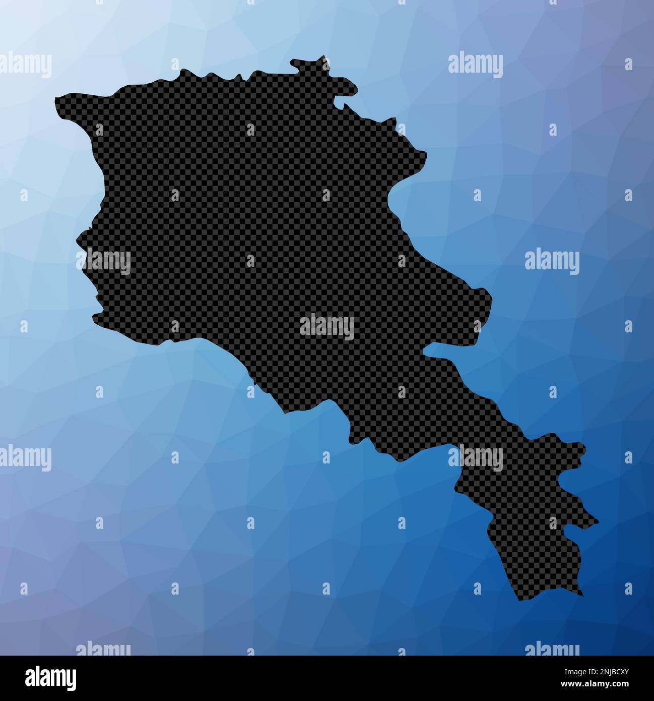 Armenia geometric map. Stencil shape of Armenia in low poly style. Cool ...