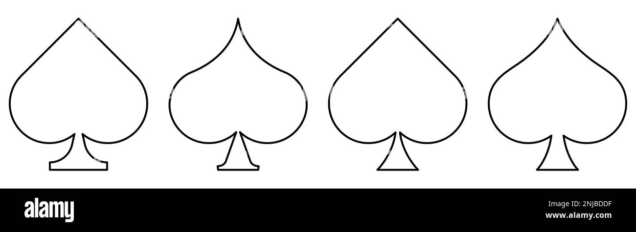 Playing card spade suit line icons. Spades icons Stock Vector Image ...