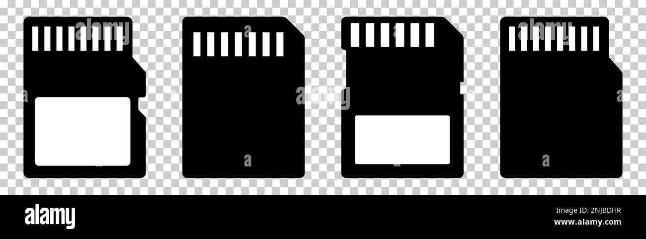 Sd card icons. Vector illustration isolated on transparent background ...