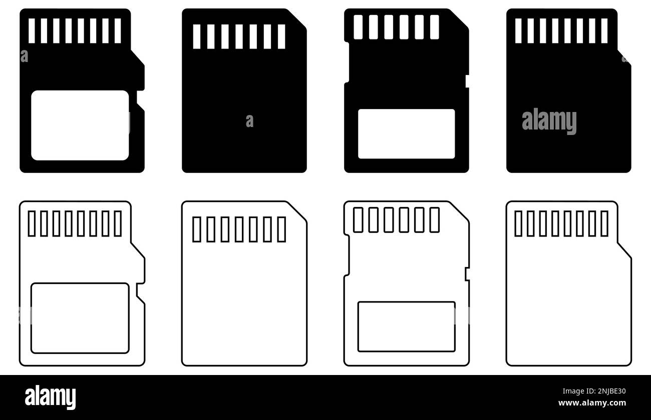 SD memory card icons set. Symbol for website design, logo, app, UI ...