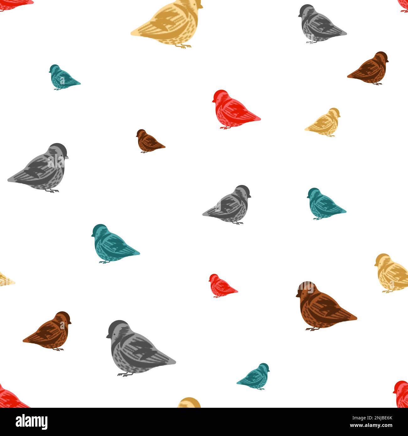 Sparrow pattern seamless. Small bird background. Baby fabric texture ...