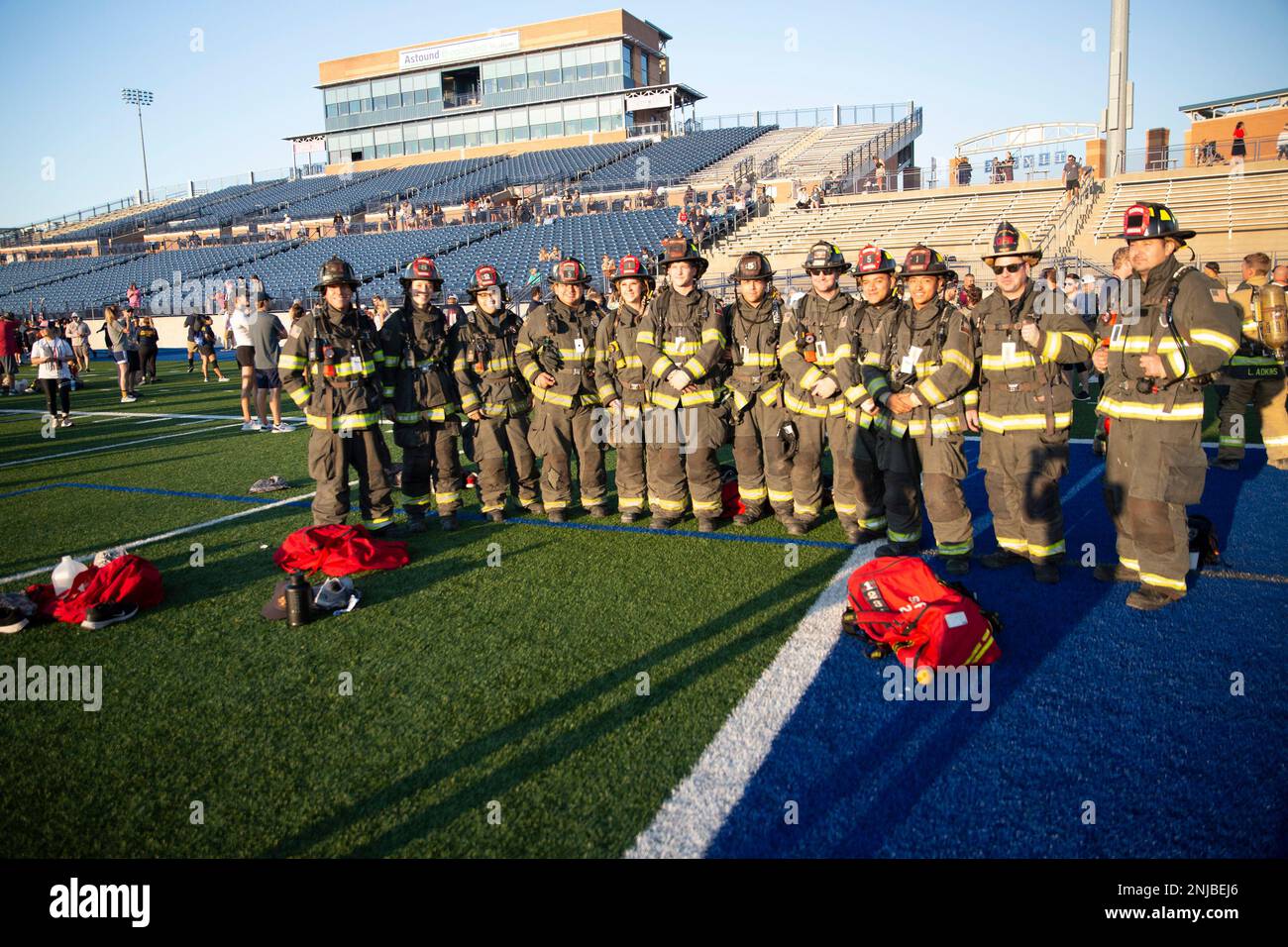 First responders from the Odessa Fire Department stand together for a ...