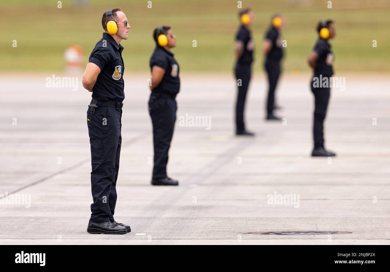 Flight crew with the Blue Angels flight demonstration squadron of the ...