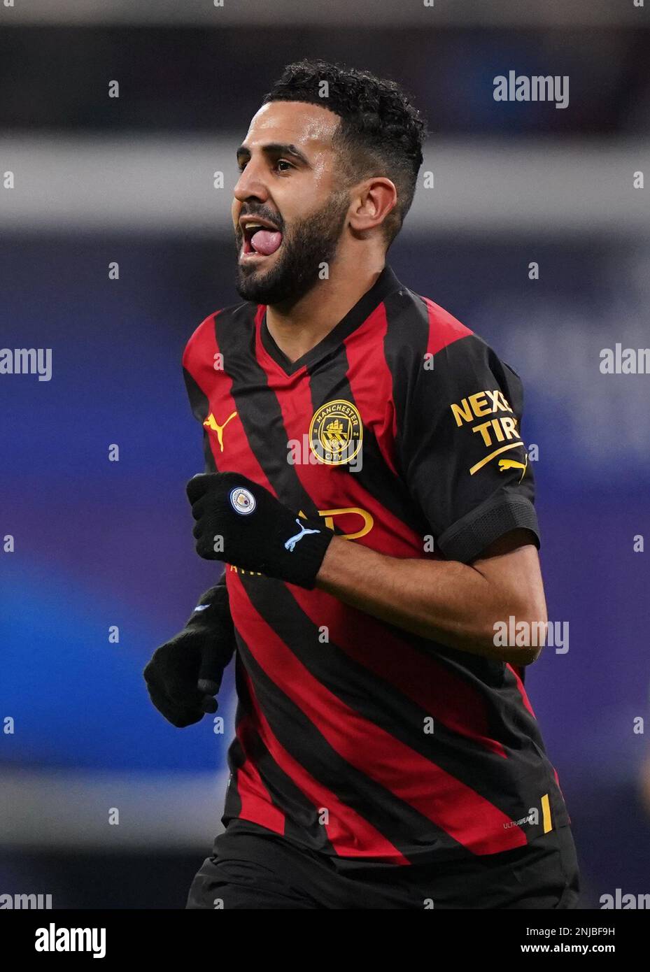 Manchester City's Riyad Mahrez celebrates scoring their side's first ...