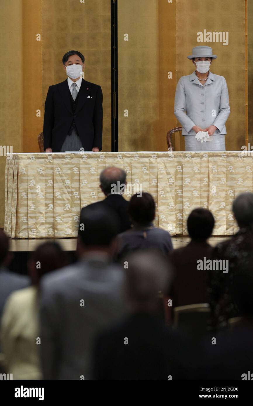 Japan's Emperor Naruhito and Empress Masako attend the 75th anniversary ...