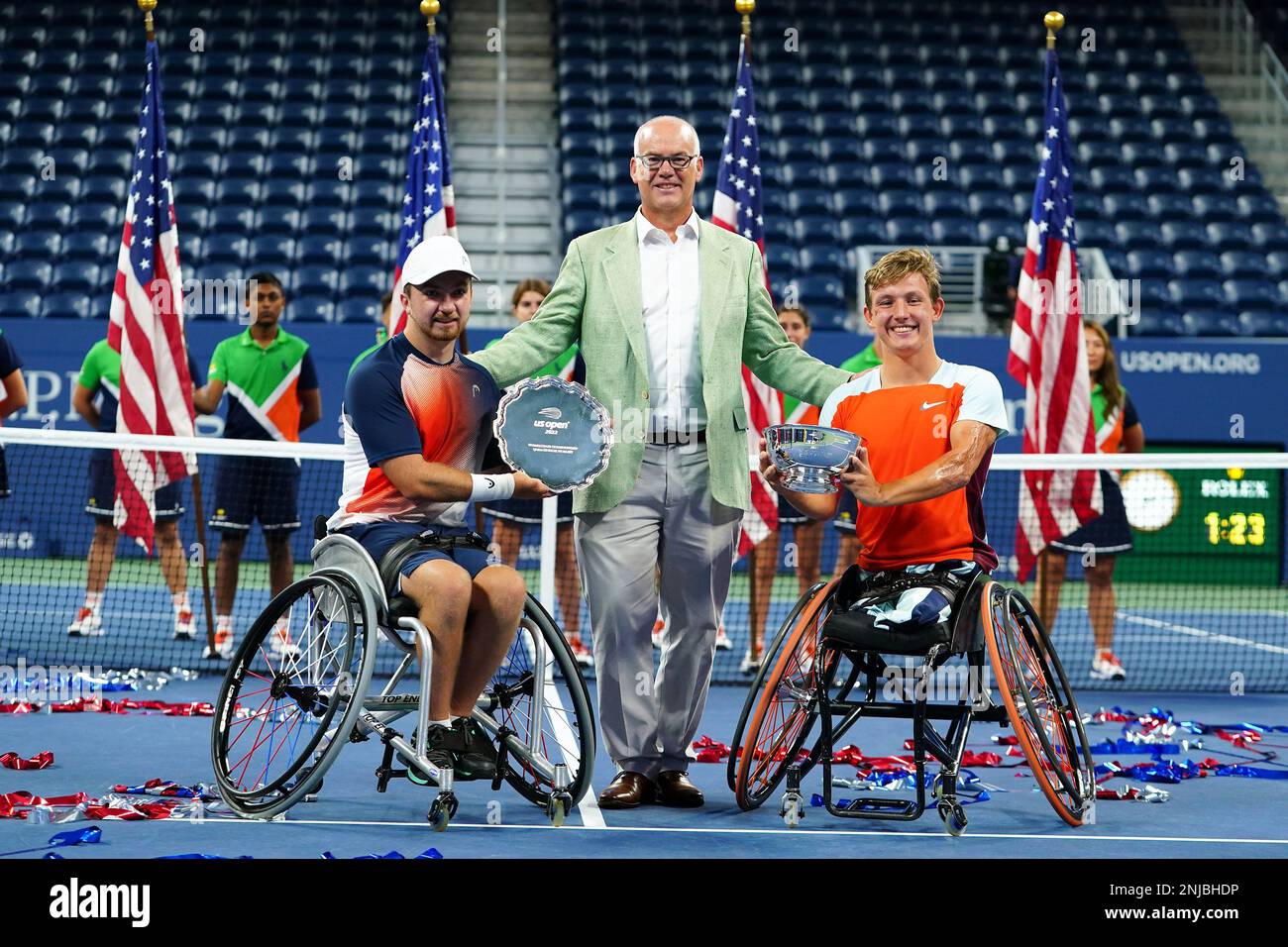 Finalist Sam Schroder and champion Niels Vink pose for a photo during a ...