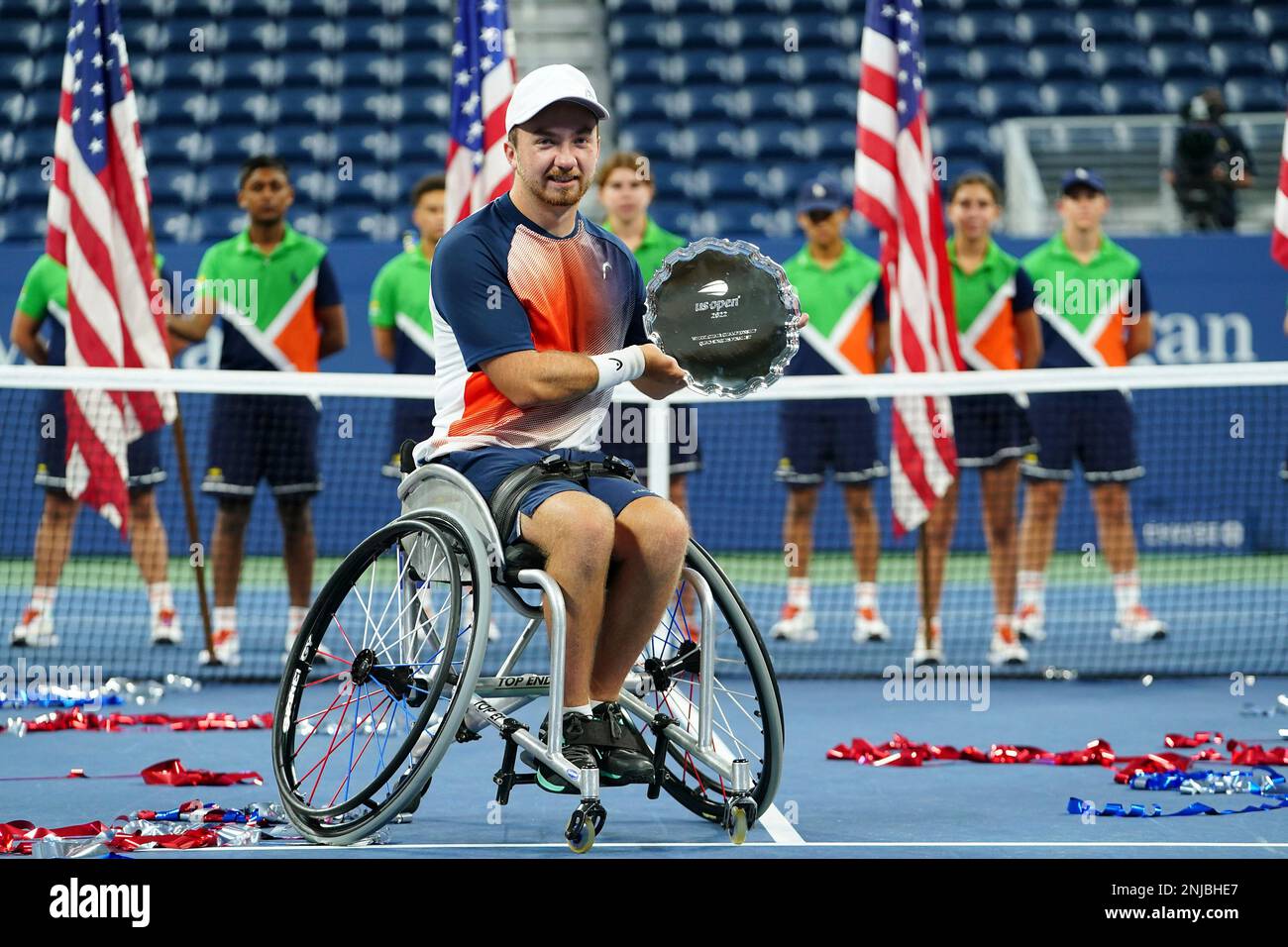 Finalist Sam Schroder poses for a photo during a trophy presentation ...