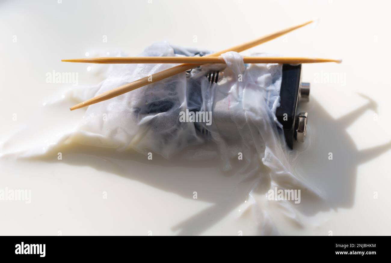 Conceptual Still Life - Soldiering On - Close-up of an Energy Battery ...