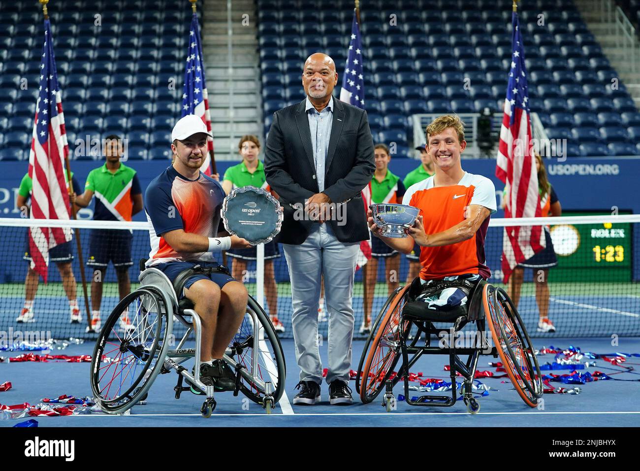 Finalist Sam Schroder and champion Niels Vink pose for a photo during a ...