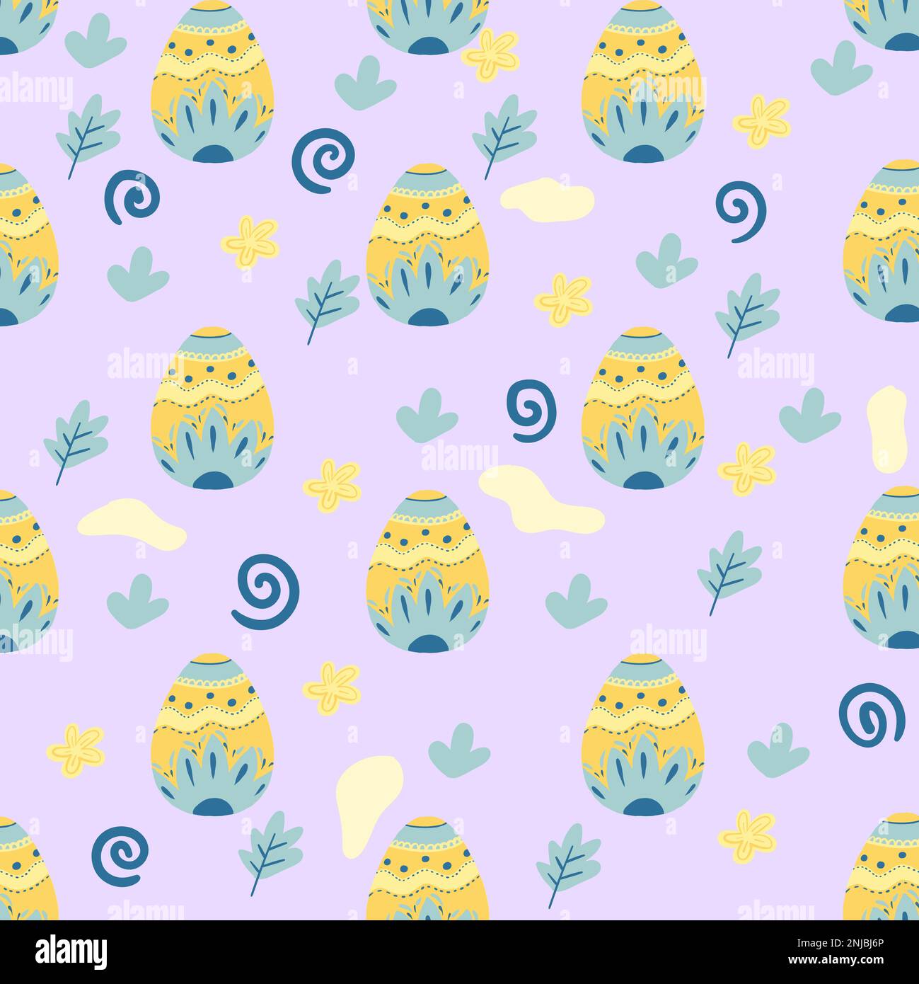 Vector colored easter eggs seamless pattern for Easter holidays on pink ...