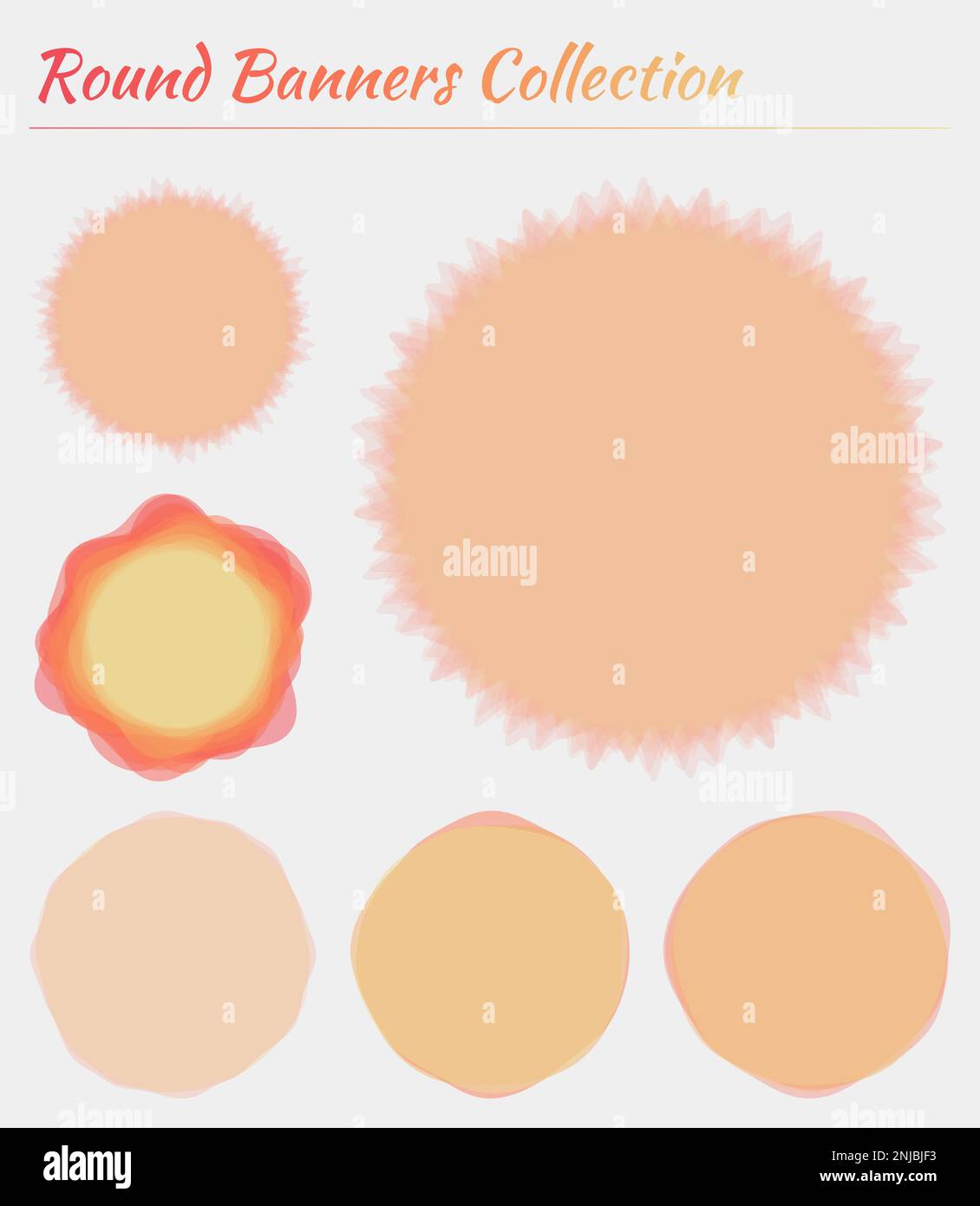 Abstract round labels. Circular backgrounds in yellow and orange colors ...