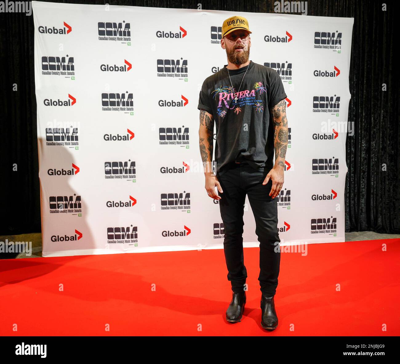Andrew Hyatt poses on the red carpet at the Canadian Country Music ...
