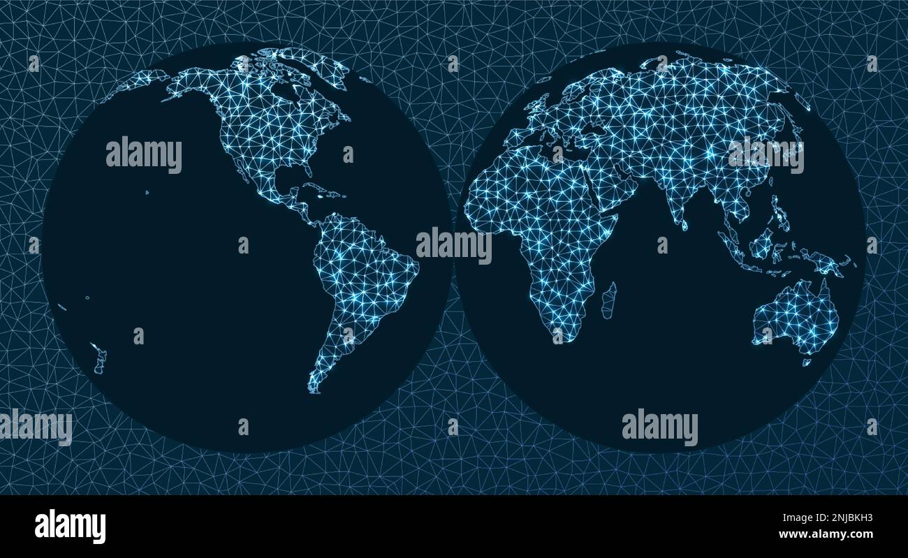 Global Internet Business Concept Projection World Network Amazing Connections Map Vector