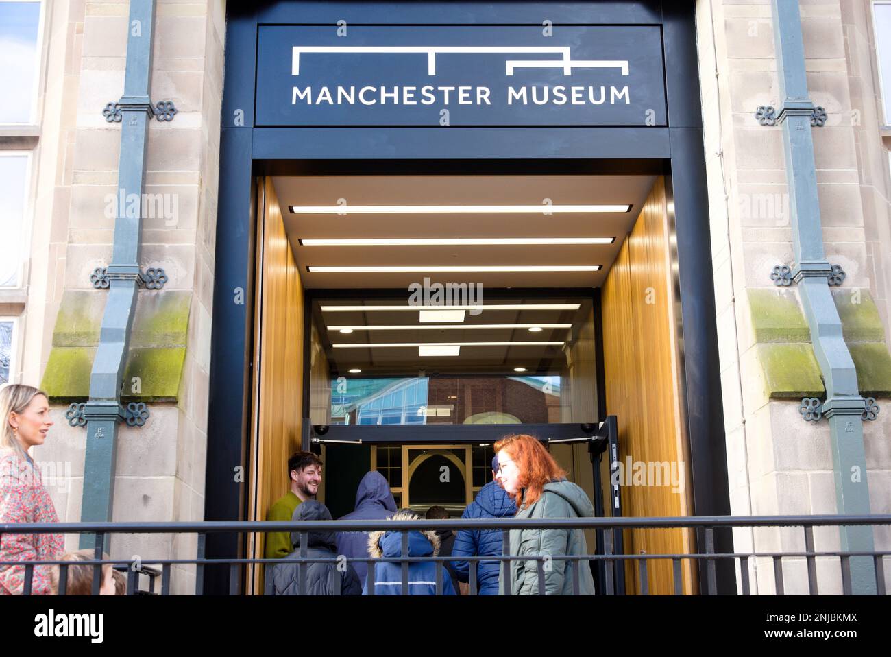 The entrance of Manchester Museum, Manchester, UK, has reopened after a ...