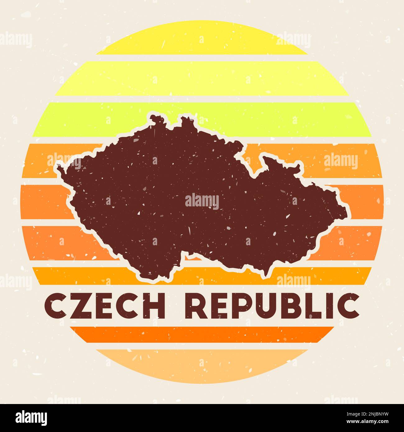 Czech Republic logo. Sign with the map of the country and colored ...