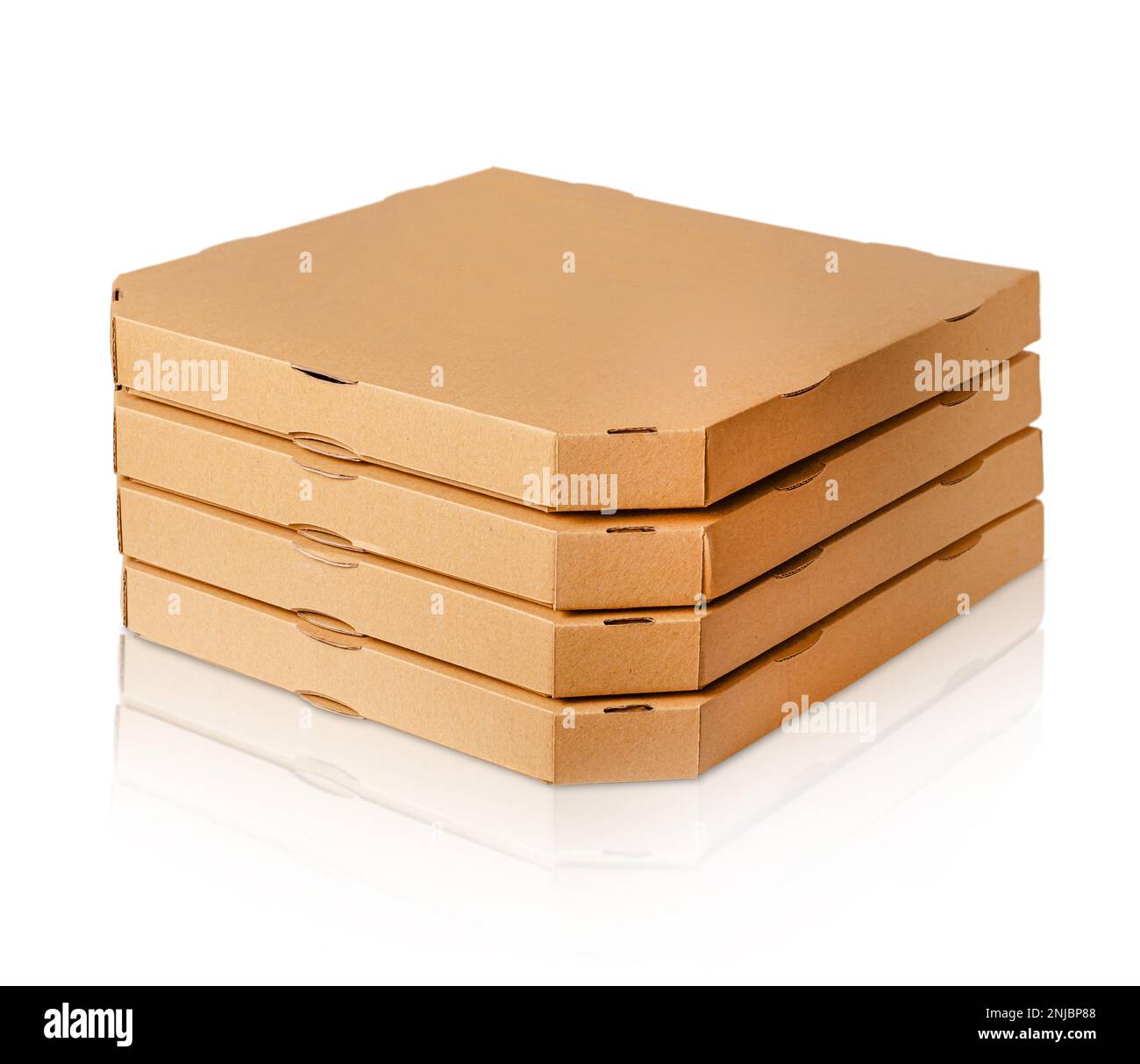 Pizza cardboard boxes isolated on white background with clipping path ...