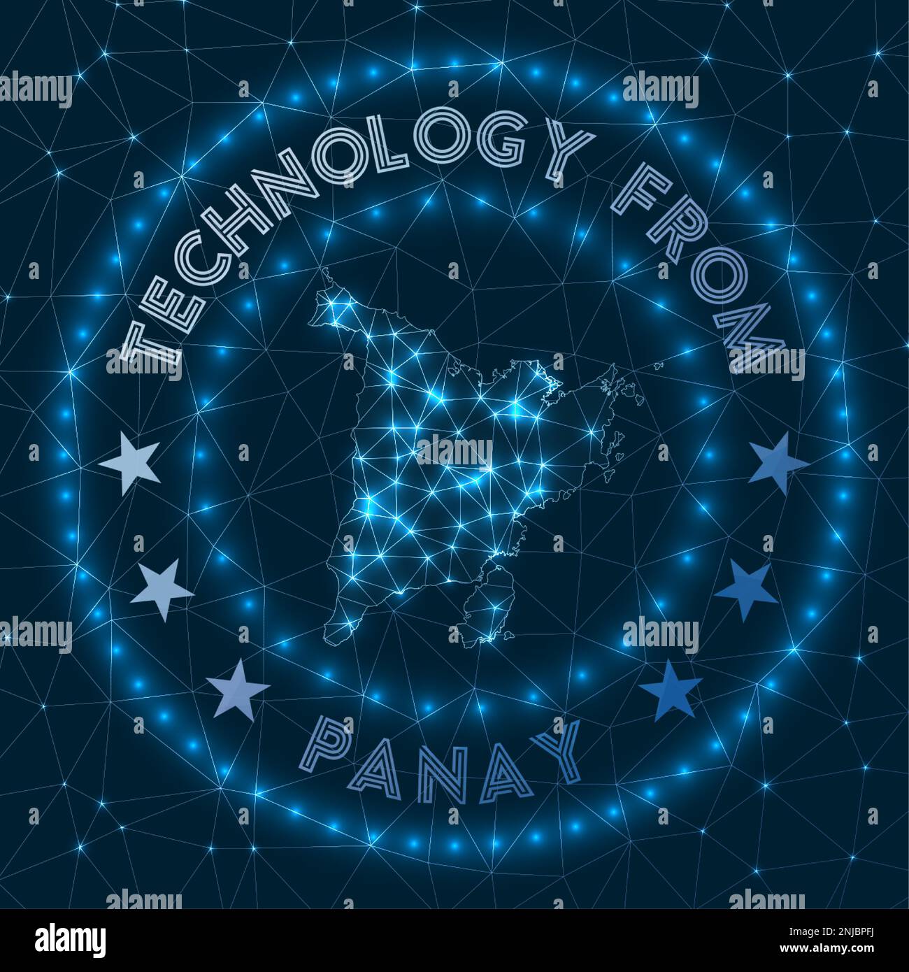 Technology From Panay. Futuristic geometric badge of the island ...