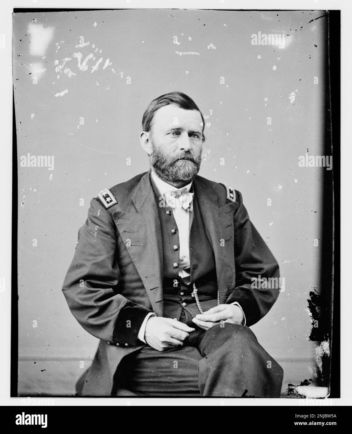 Portrait of General Ulysses S. Grant, U.S. Army officer and 18th U.S. President, captured in the ...