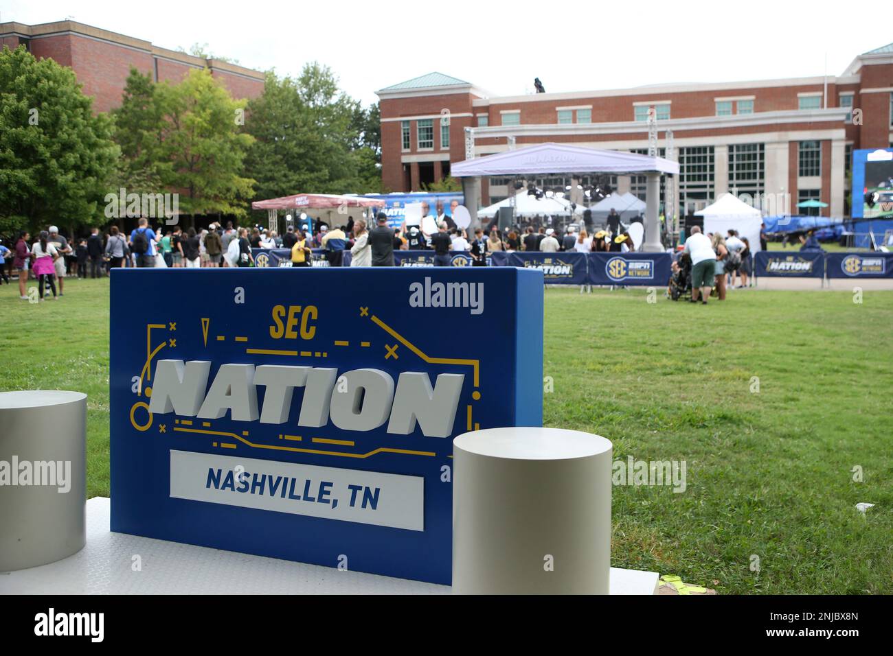 NASHVILLE, VA - SEPTEMBER 10: An SEC Nation sign sits outside the set ...