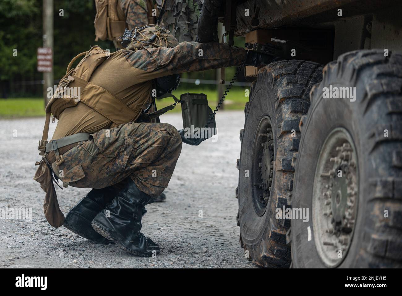 A U.S. Marine with 2d Light Armored Reconnaissance Battalion (LAR), 2d ...