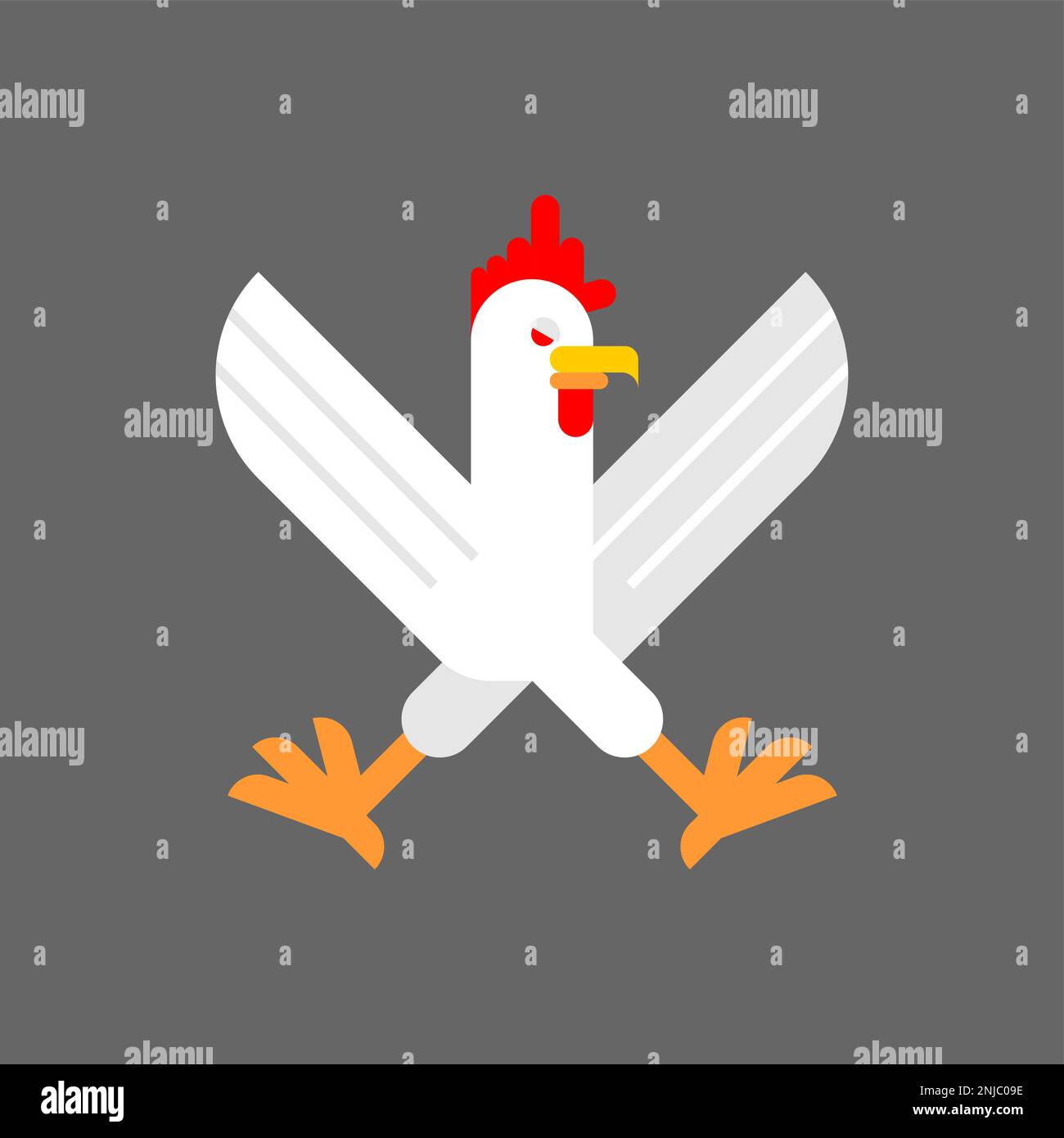 Skull rooster sign. Skeleton rooster icon. Vector illustration Stock ...