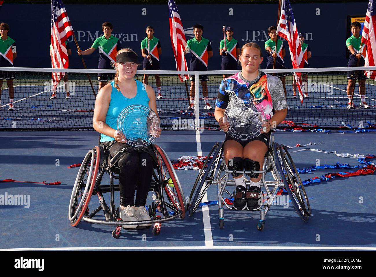 Finalists Lily Lautenschlager and Ruby Bishop pose for a photo during a ...