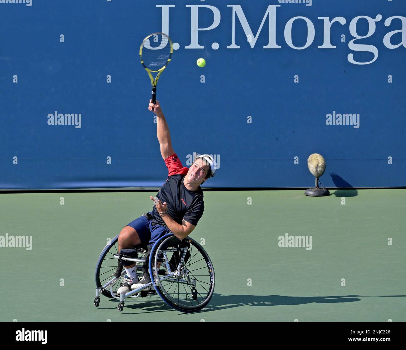 Dahnon Ward in action during a junior wheelchair boys' doubles ...