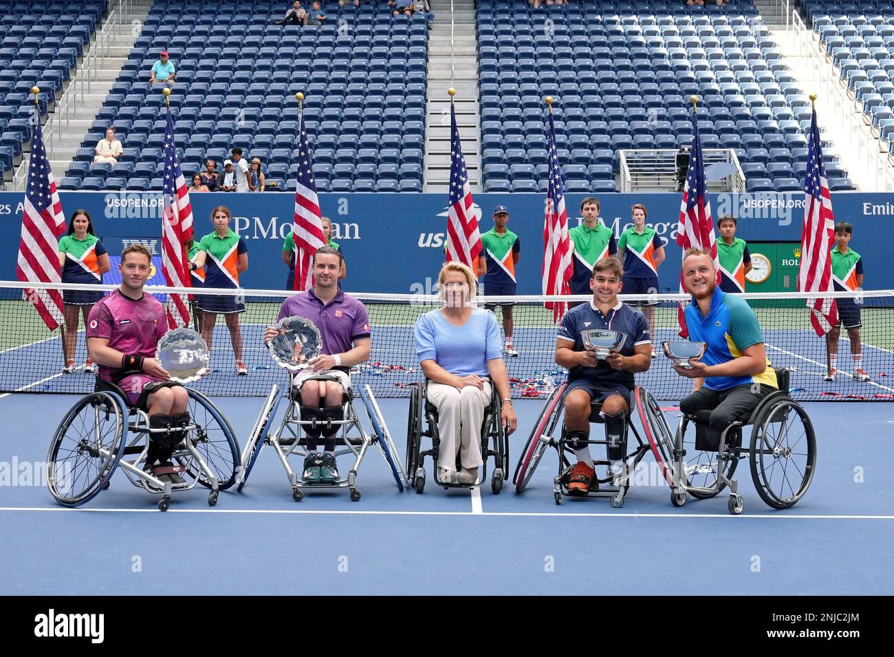 Alfie Hewett, Gordon Reid, Martin De La Puente, and Nicolas Peifer pose ...