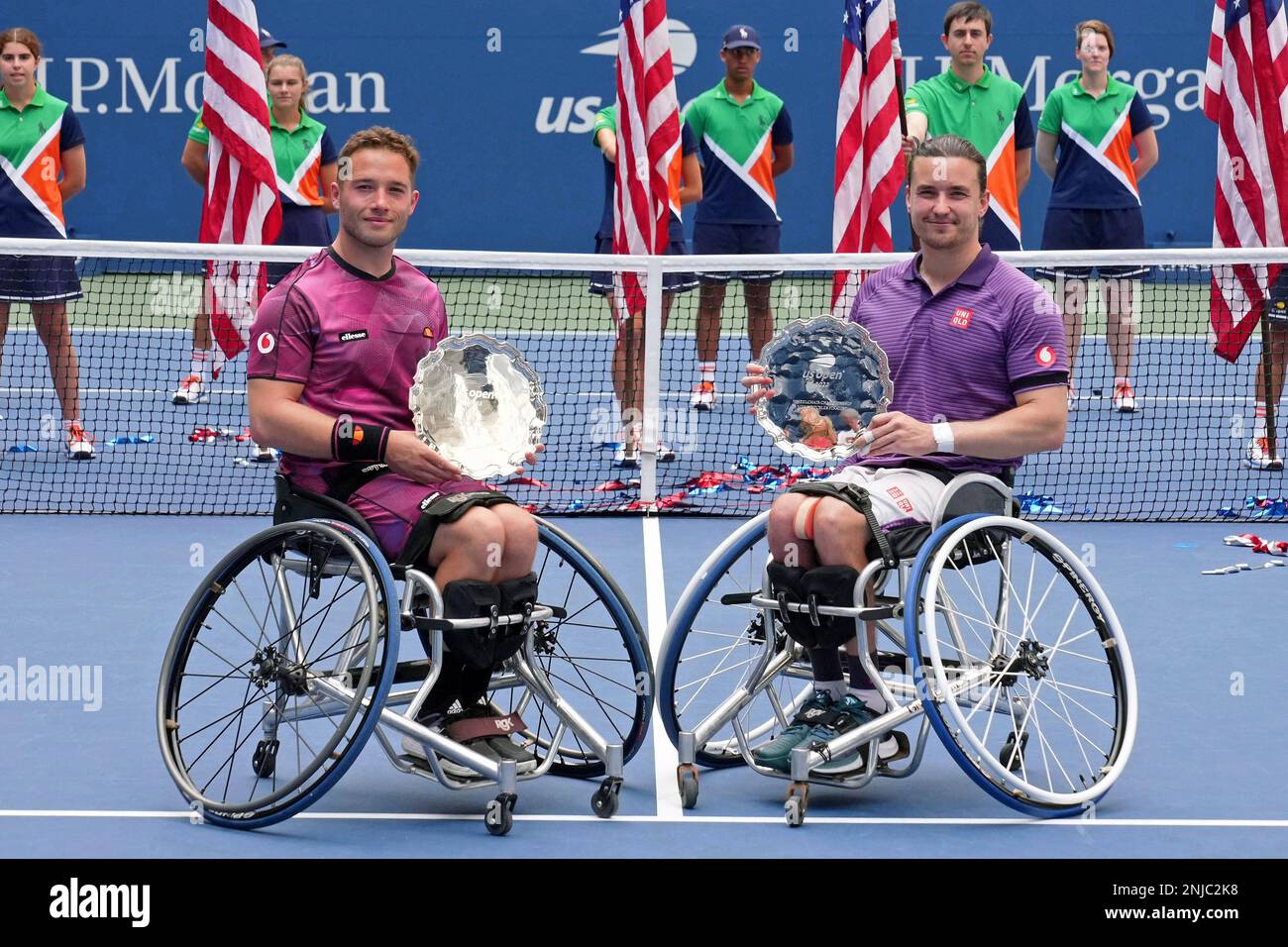 Alfie Hewett and Gordon Reid pose for a photo with their trophies after ...