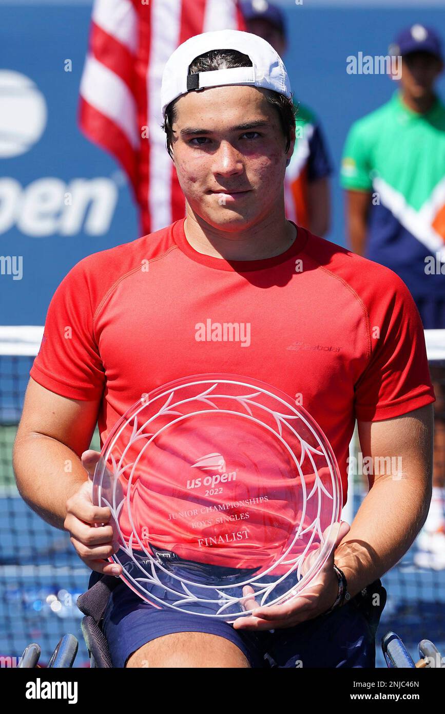 Finalist, Dahnon Ward, poses for a photo during a trophy presentation ...